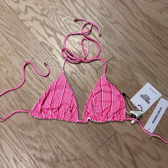 Princess Polly | Swim | Princess Polly Pink Striped Triangle Bikini Top ...